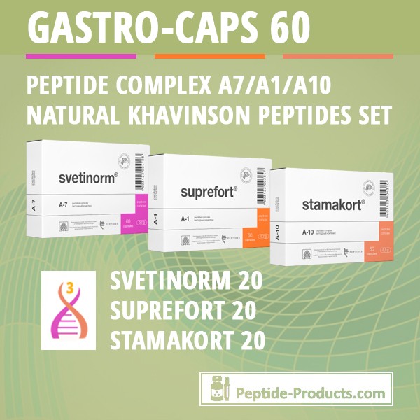 GASTRO-CAPS 60- natural peptide complex for digestive system in capsules.